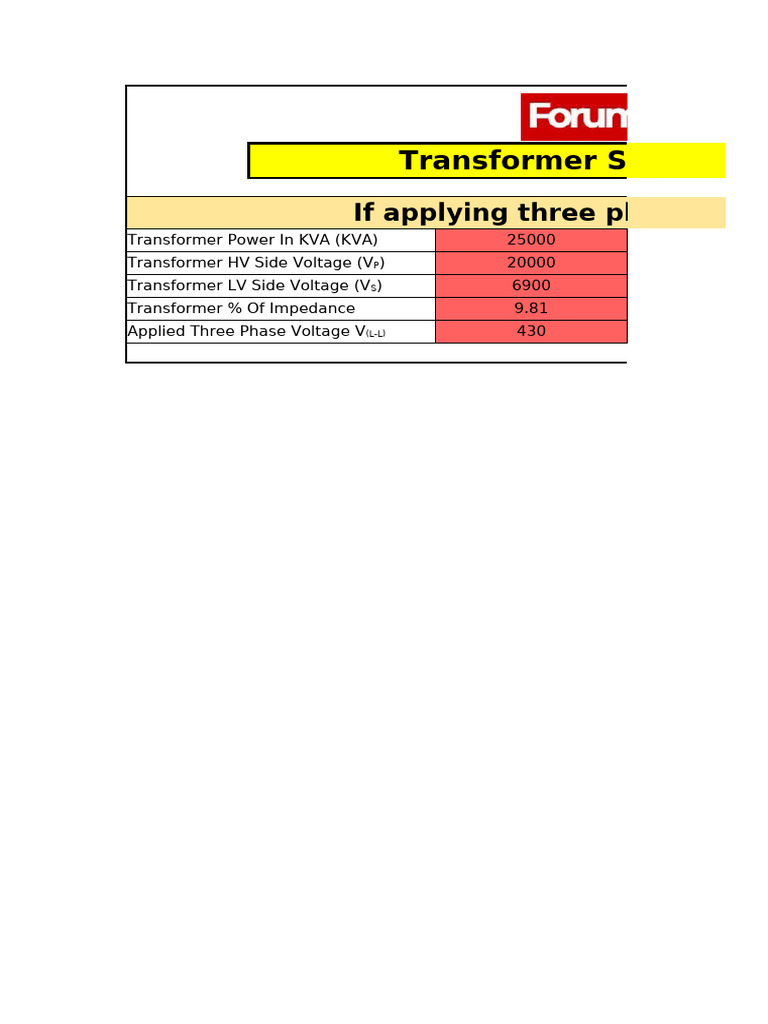 Transformer Short Circuit Current Calculation Pdf