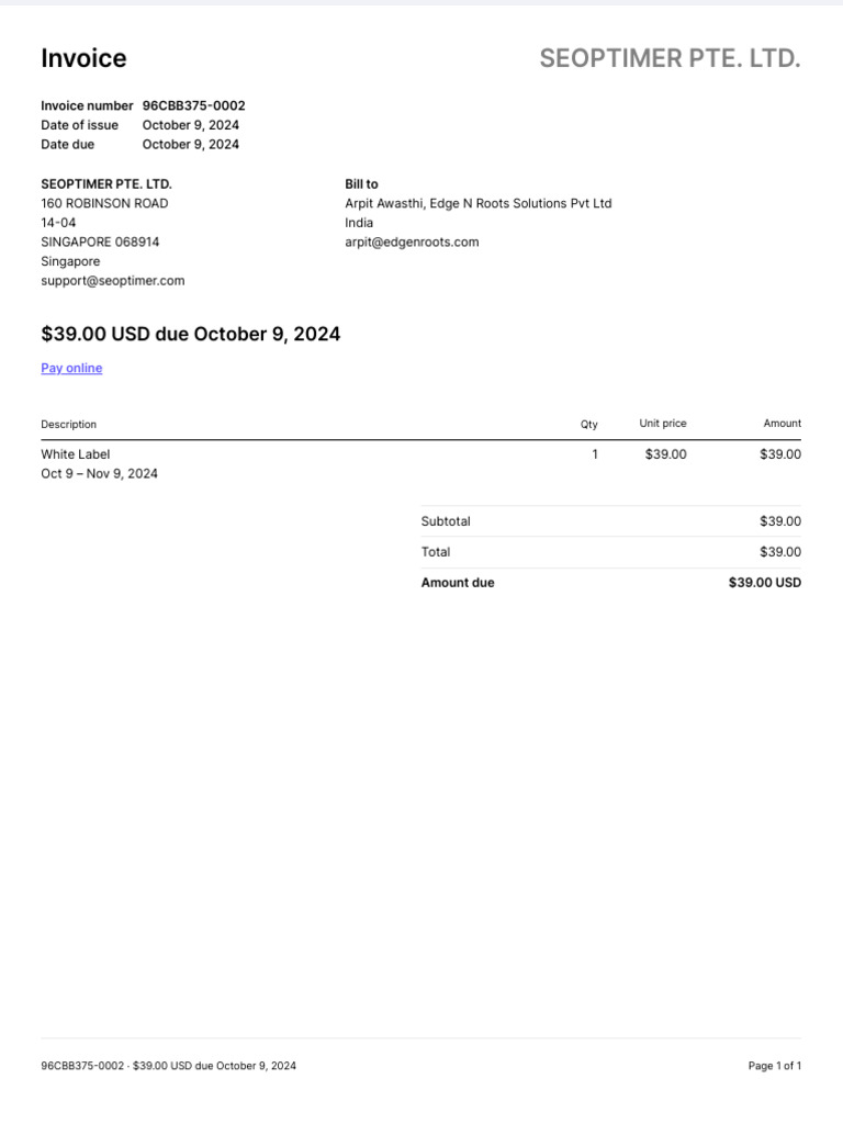 SEO Invoice 96CBB375 0002 | PDF