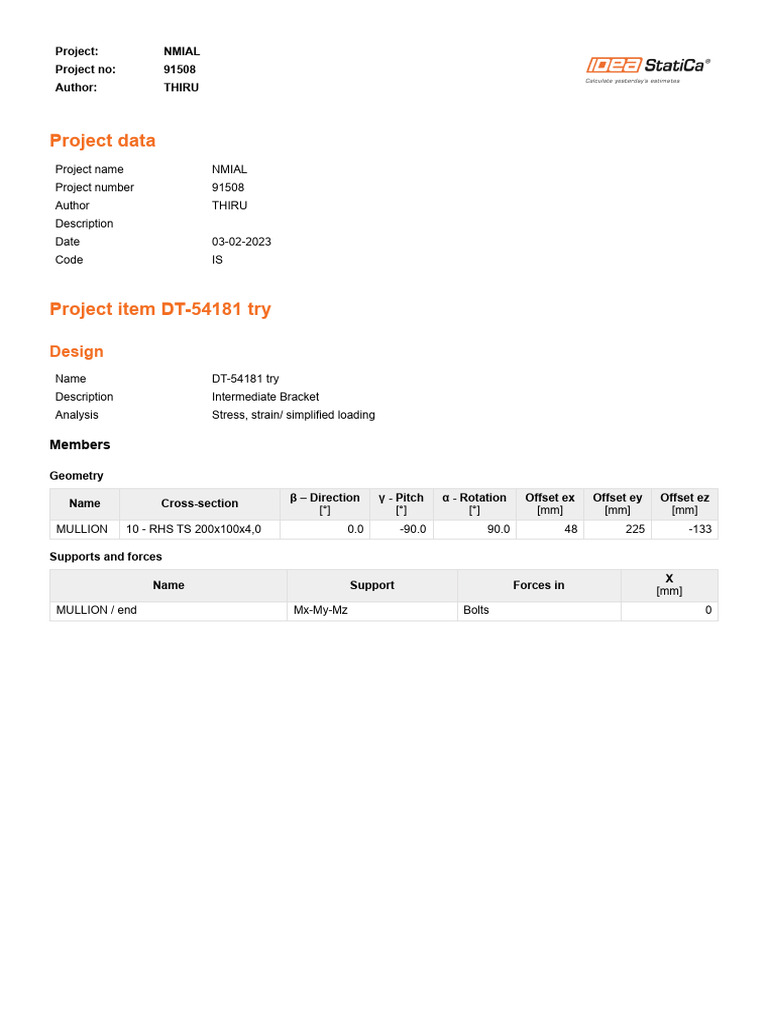 Bracket Design Ideastatica | PDF | Materials Science | Physical Sciences