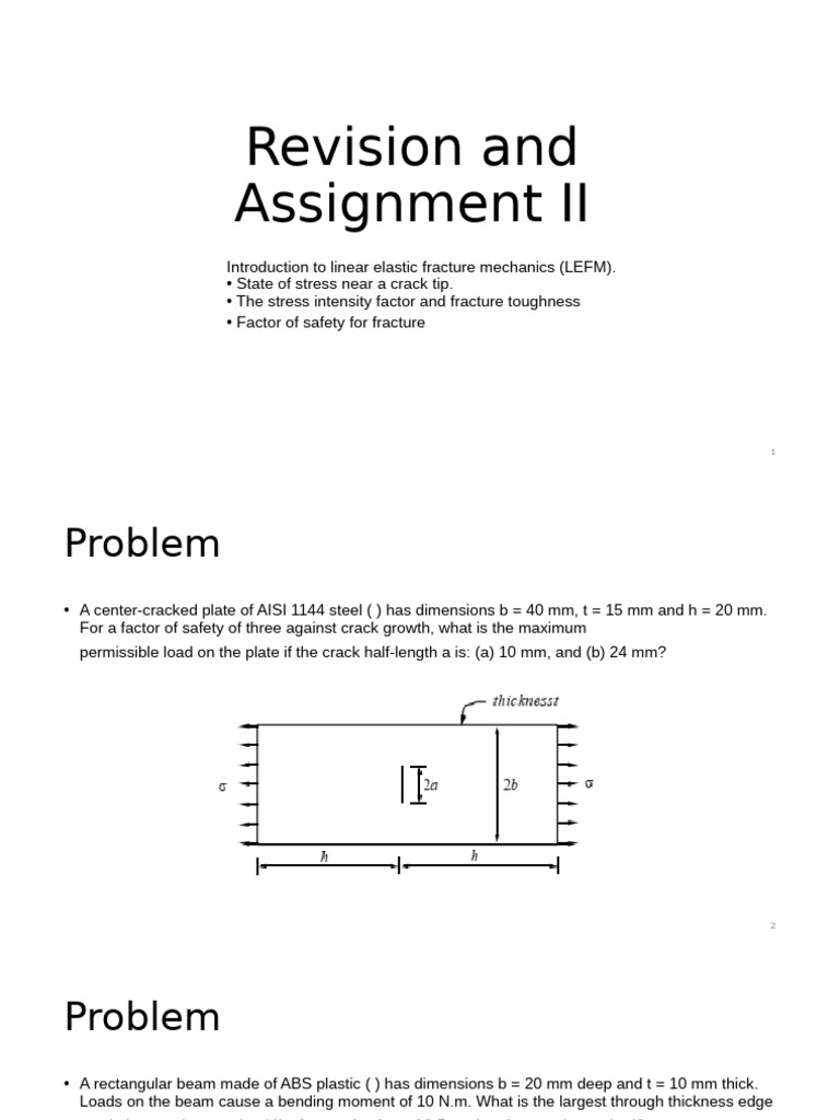 Revision and Assignment II | PDF | Fracture Mechanics | Fracture