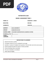 Grade 5 Term 1 Maths Assignment 2025 | PDF | Mathematics