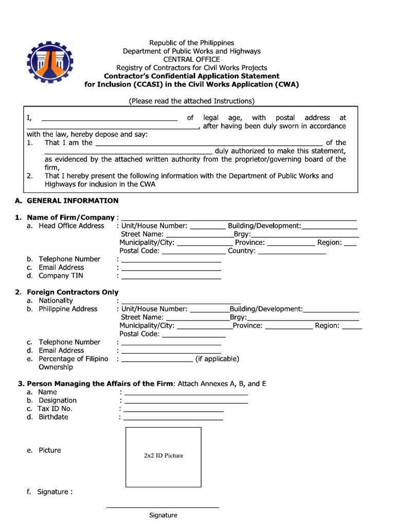 Cpa DPWH Application Forms | PDF