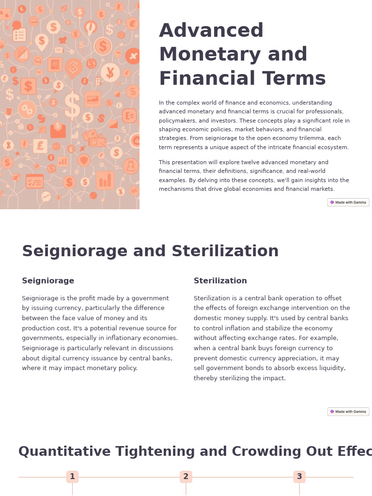 Advanced Monetary & Financial Terms Guide | PDF | Sterilization ...
