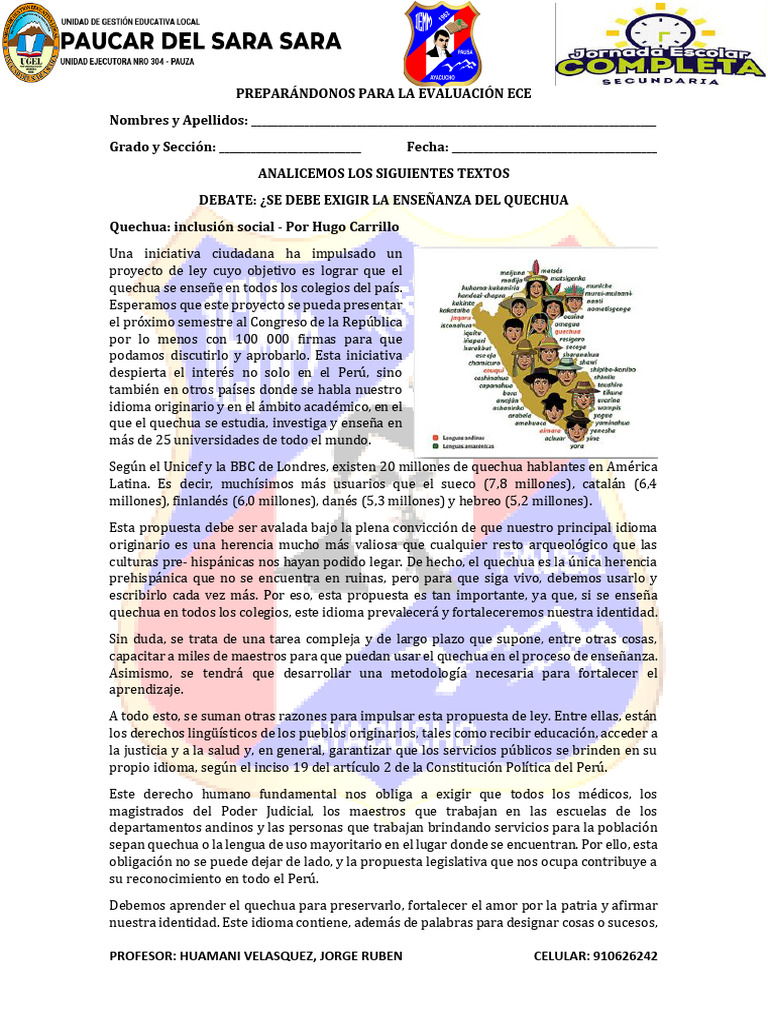 EVALUACIÓN ECE 04 Resuelto | PDF | Enseñando | Aprendizaje