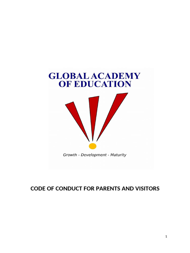 Code of Conduct For Parents and Visitors | PDF | Justice | Crime & Violence
