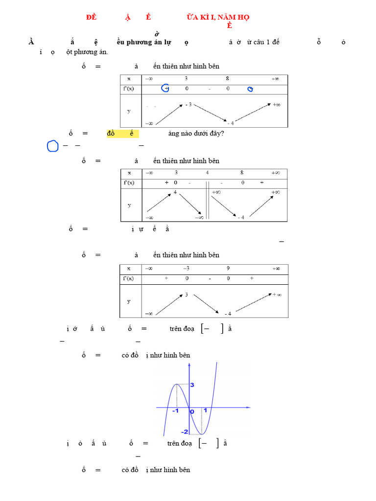 Đề 1 on Tap Gk1 Toán 12 Nnt | PDF