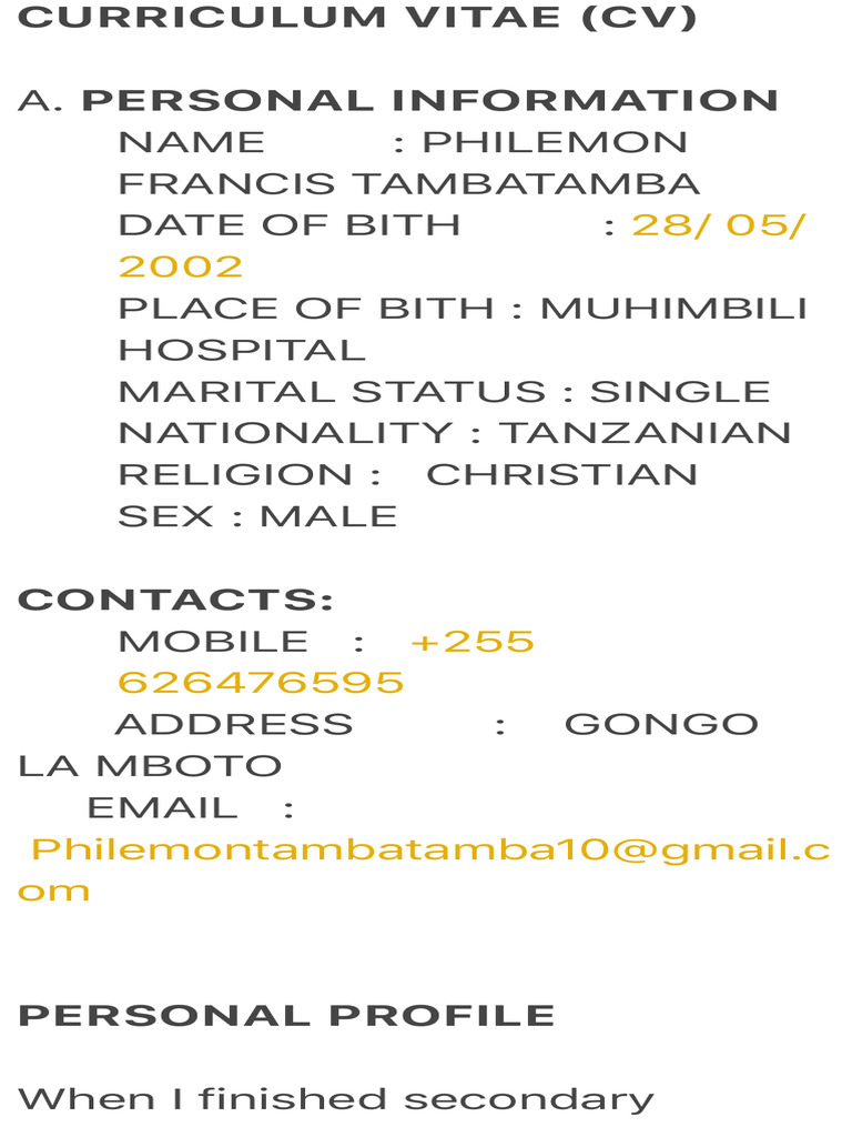 Curriculum Vitae (CV) | PDF