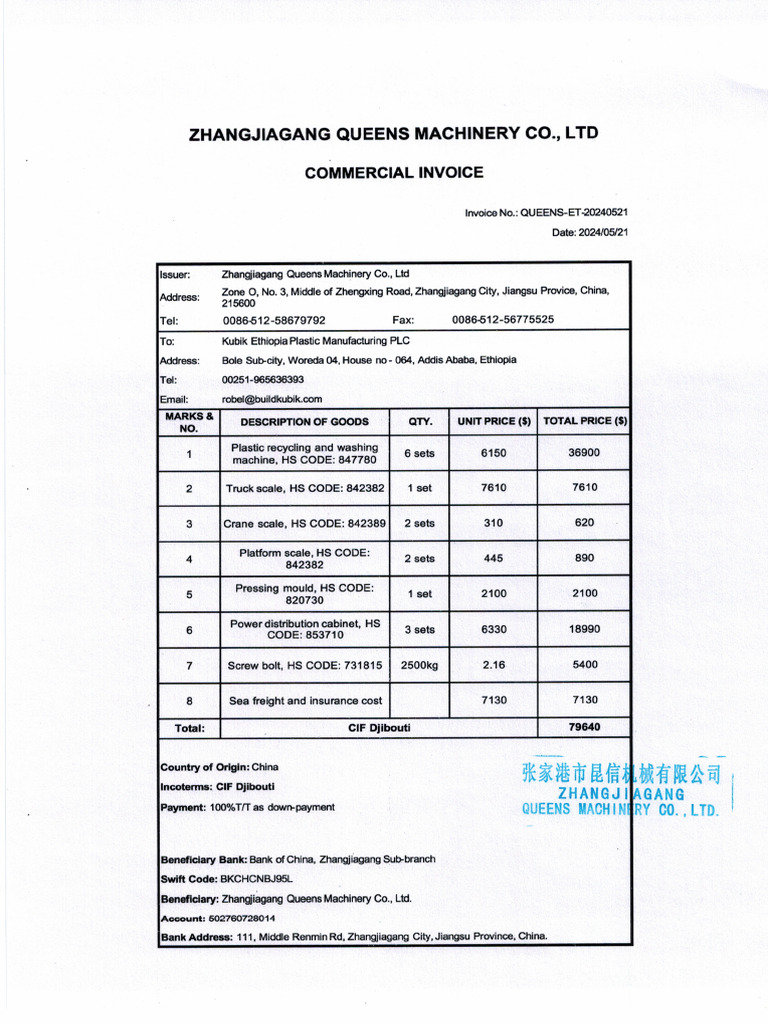 1 - Commercial Invoice | PDF