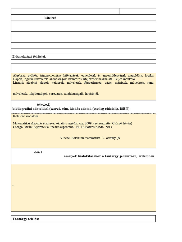 Matematikai Alapok | PDF