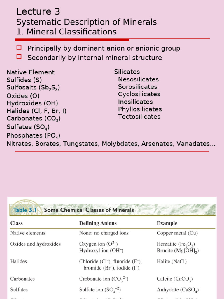 Lecture 3 Native Elements and Sulfides | PDF | Minerals | Sulfide