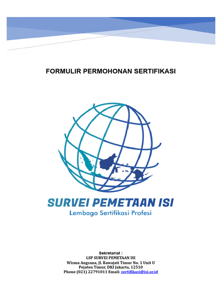 Formulir Pendaftaran Ska Lsp-Isi - 2023 - Rev1 | PDF