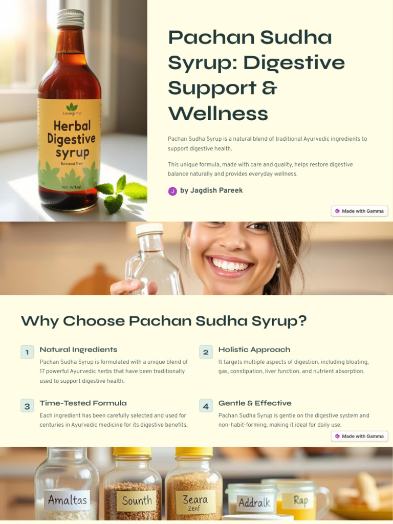 Pachan Sudha Syrup Digestive Support and Wellness | PDF | Bloating ...