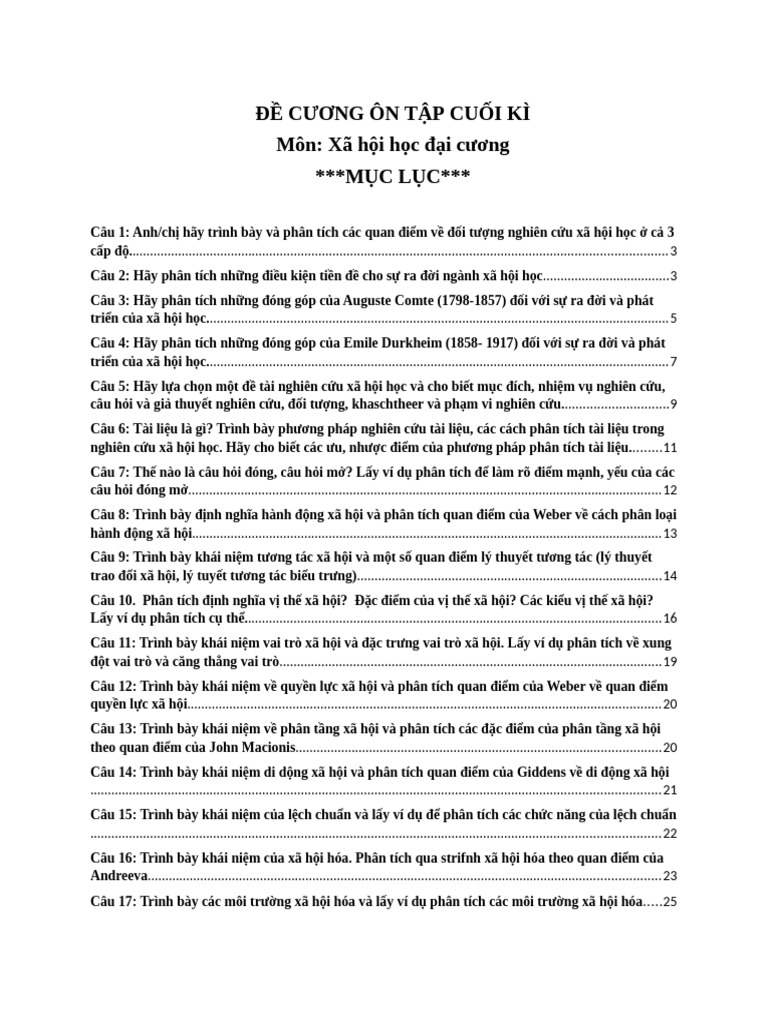 XHHDC đề cương | PDF