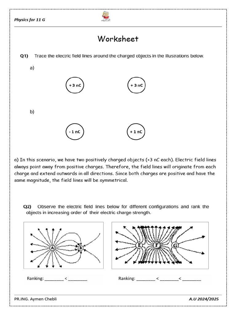 Worksheet D - Extra Practices | PDF | Electric Field | Force