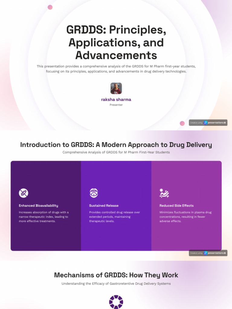 Comprehensive Analysis of GRDDS For M Pharm First-Year Students | PDF