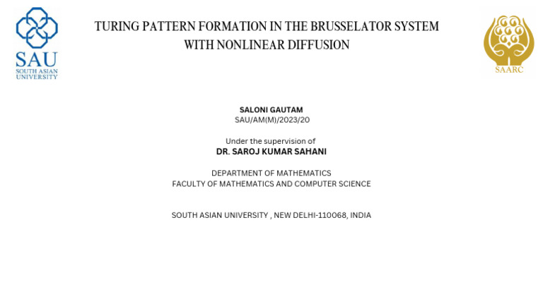 Turing Pattern Formation in The Brusselator System With Nonlinear ...