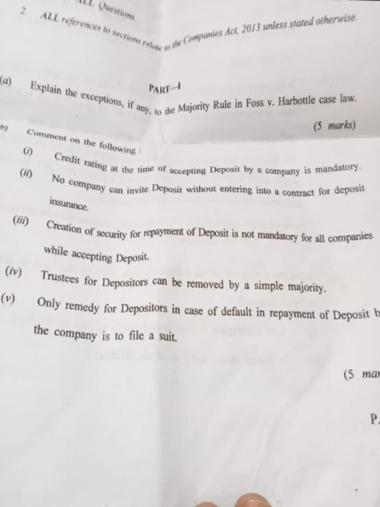 Company Law Paper June 2023 | PDF | Personal Finance | Financial Economics