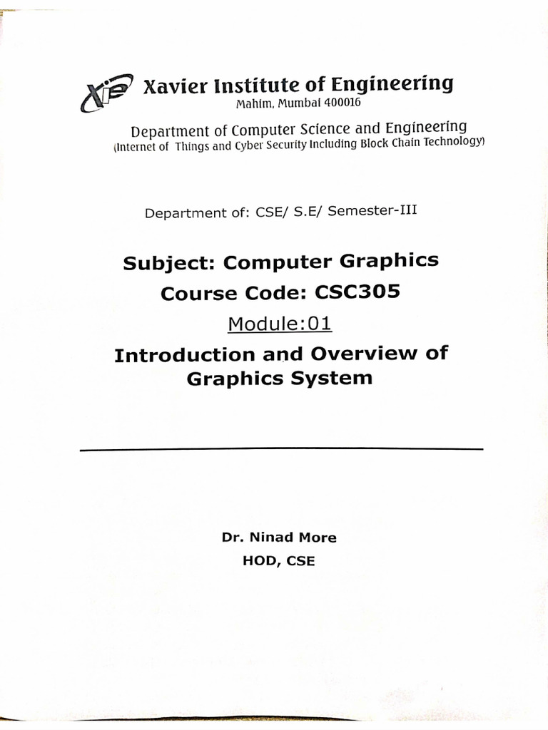 CG Notes 1 To 6 | PDF