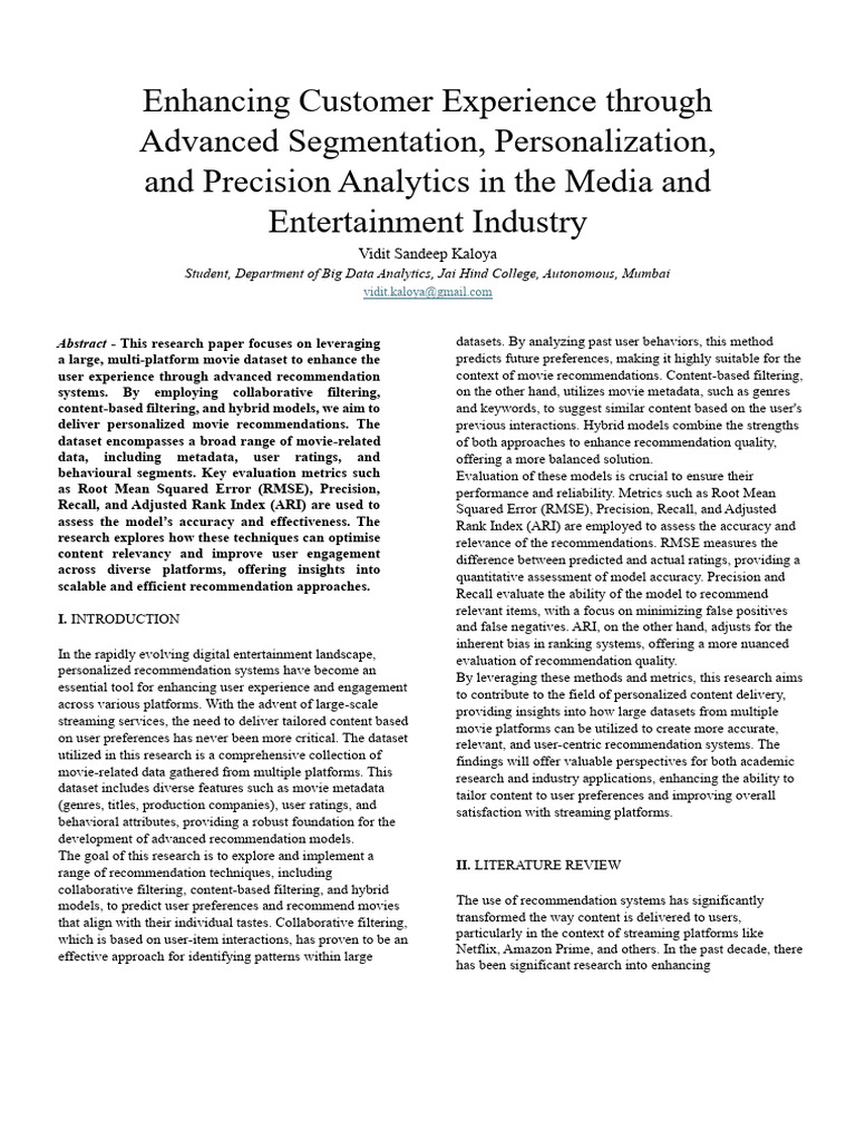 Enhancing Customer Experience Through Advanced Segmentation