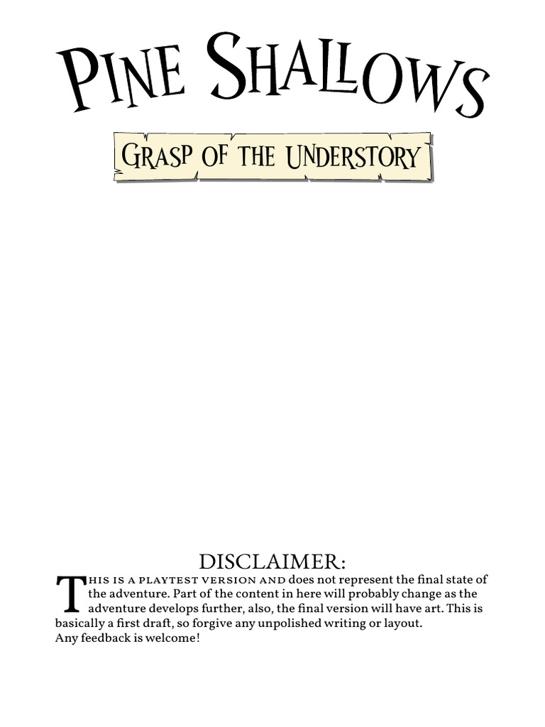 Pine Shallows - Grasp of The Understory - 0.1 | PDF