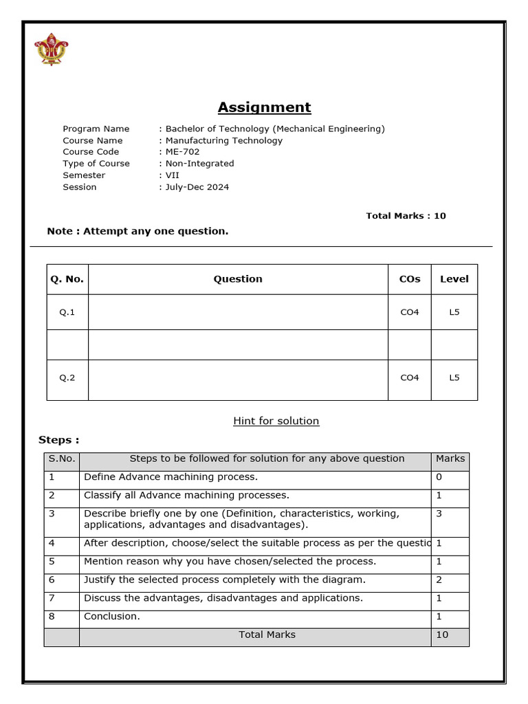Assignment Sheet For L5 | PDF