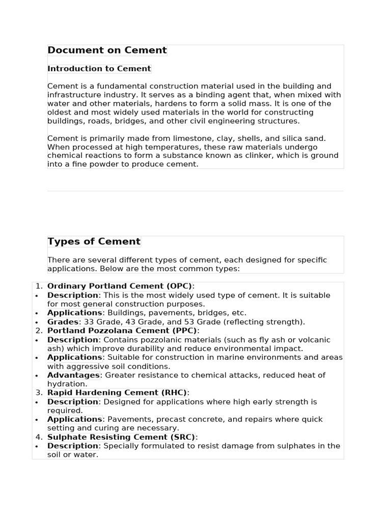 Cement | PDF | Cement | Concrete