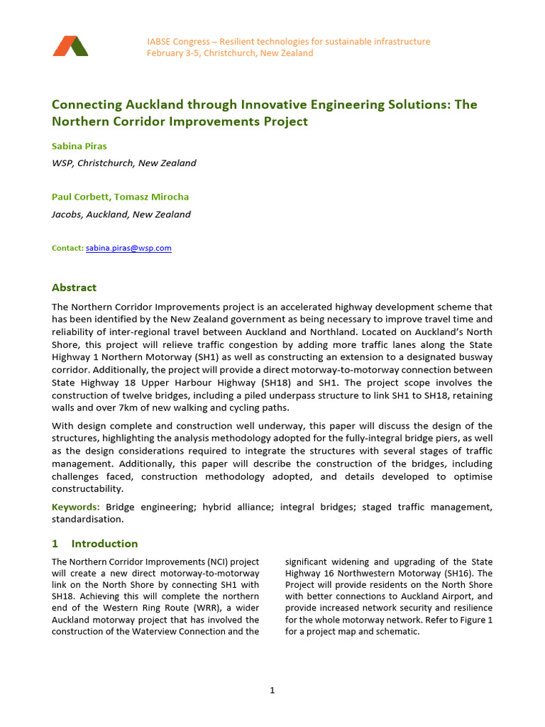 Northern Corridor Improvements Overview | PDF | Traffic | Deep Foundation