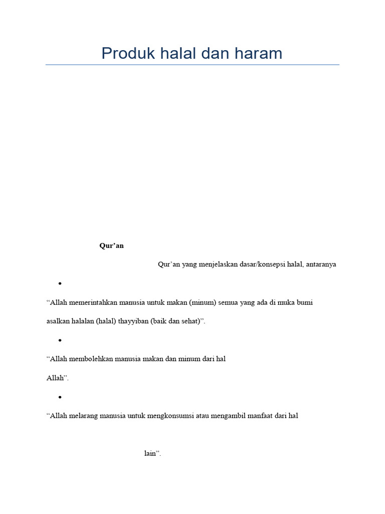 Produk Halal Dan Haram | PDF