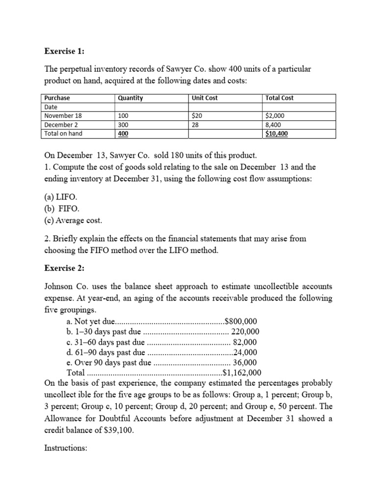 FA Exercises 2024 | PDF | Cash Flow Statement | Bonds (Finance)