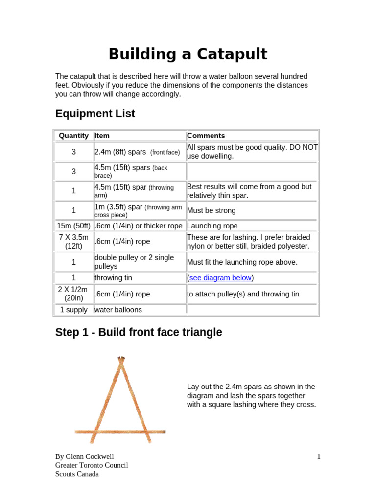 Building A Catapult | PDF | Rope