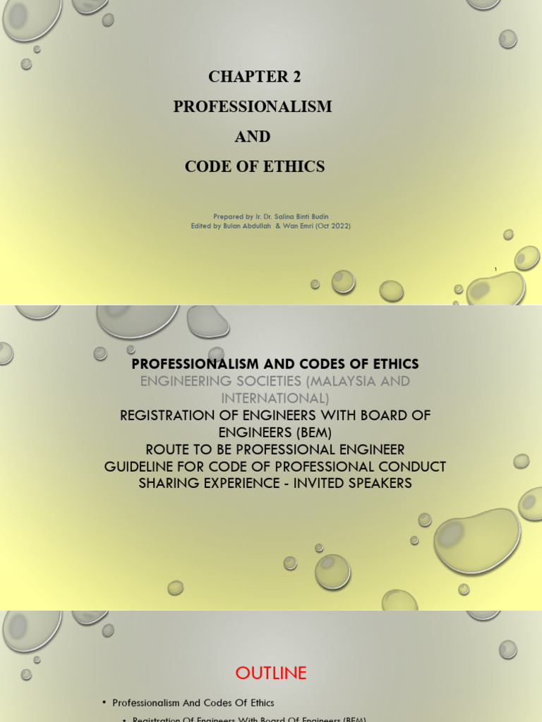 Chapter 2.2 Professionalism and Codes of Ethics October 2022 New | PDF ...