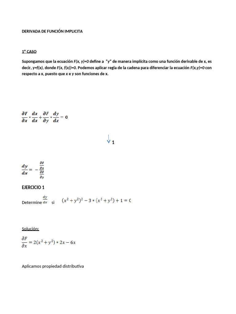 Derivada de Función Implicita | PDF