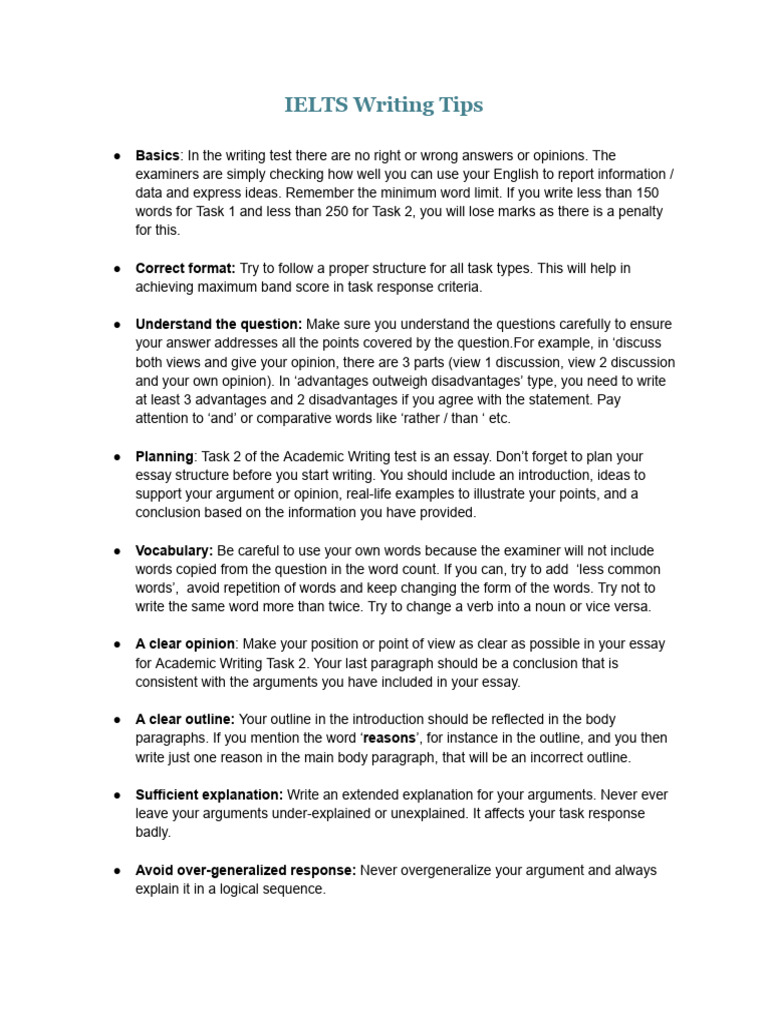 Essential IELTS Writing Tips | PDF | Essays | International English ...