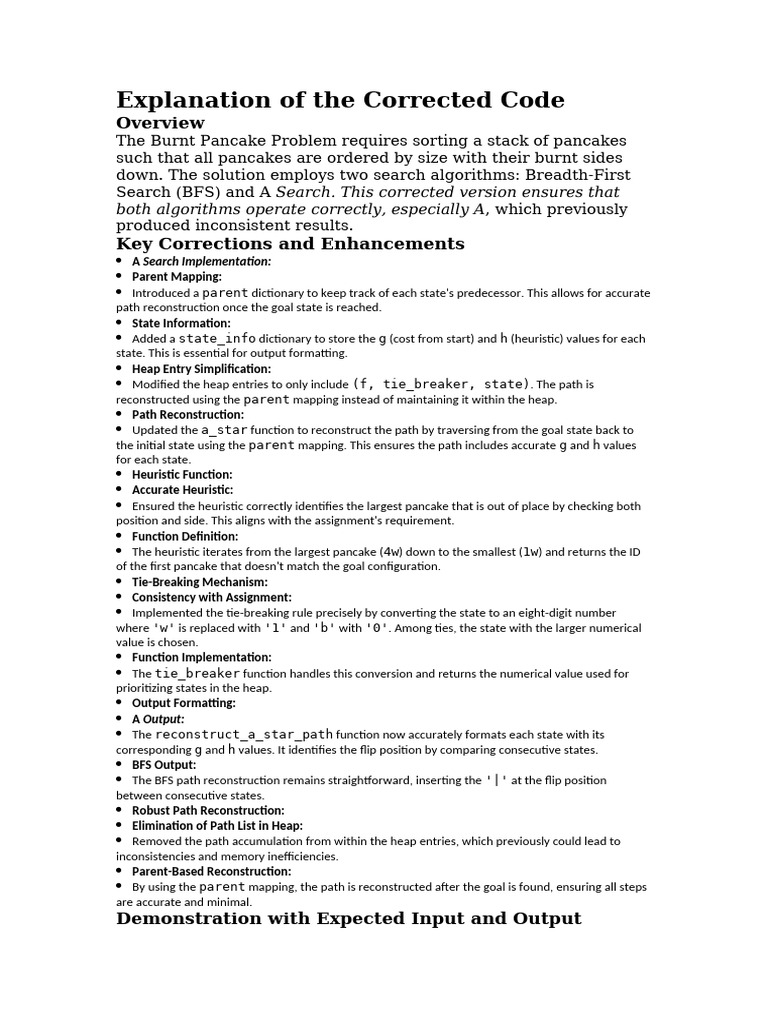 Explanation of The Corrected Code2 | PDF | Algorithms And Data Structures | Computer Programming