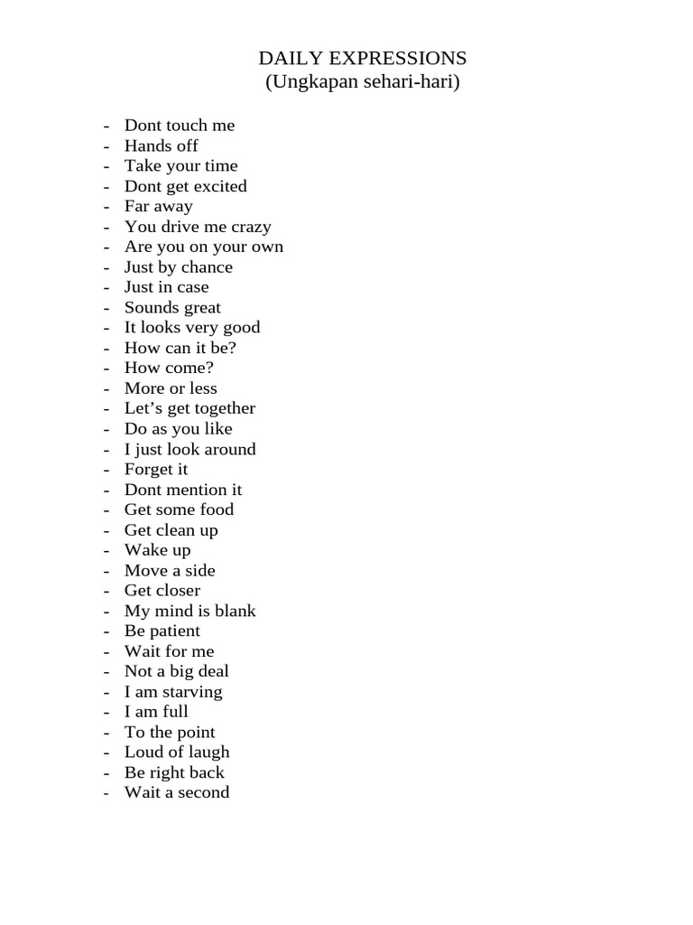 Essential Daily English Expressions | PDF