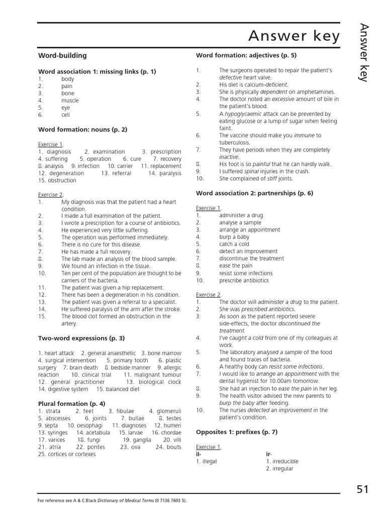Medical Vocabulary and Word Formation | PDF | Diseases And Disorders ...
