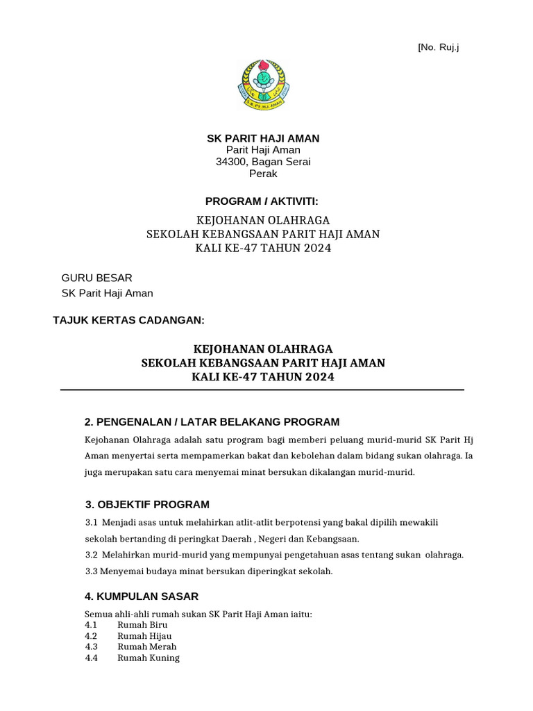 Paperwork Olahraga Skpha 2024 Ke47 | PDF