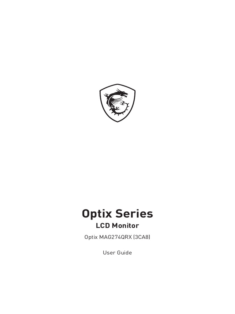 Optix MAG274QRX Monitor Guide | PDF | Computer Monitor | Menu (Computing)