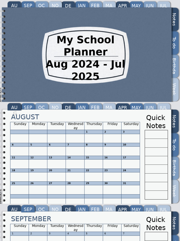 School Planner 2023-2024 SlidesMania | PDF