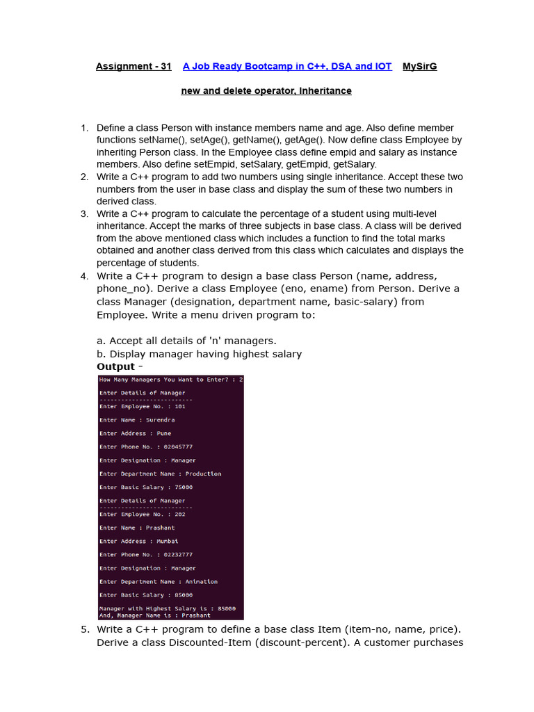 Assignment - 31 | PDF | C++ | Method (Computer Programming)