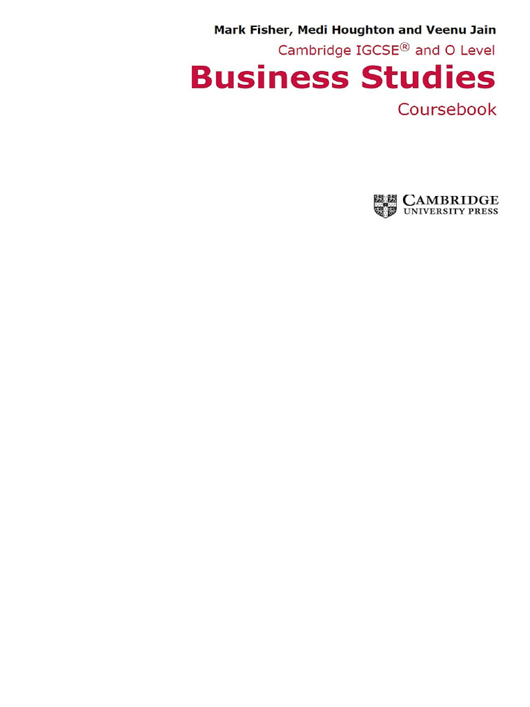 Cambridge IGCSE and O Level Business Studies Revised 3rd Edition ...