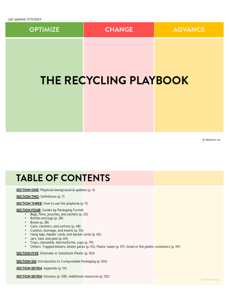 Walmart Recycling Playbook | PDF | Plastic | Materials