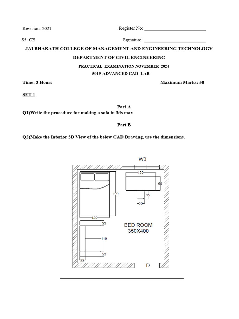Ad Cad Practical Examination Nov 2024 | PDF
