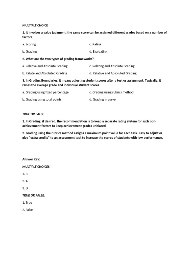 Ed 5 Test Questionnaire | PDF