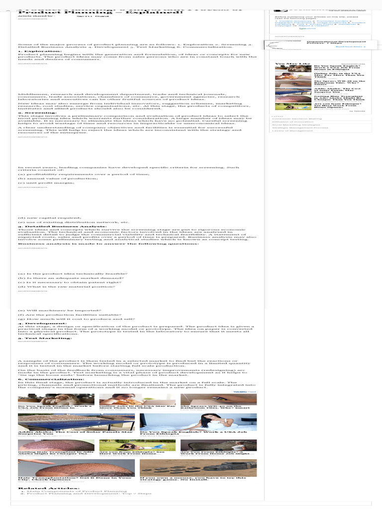 Product Planning - 6 Important Process of Product Planning - Explained ...