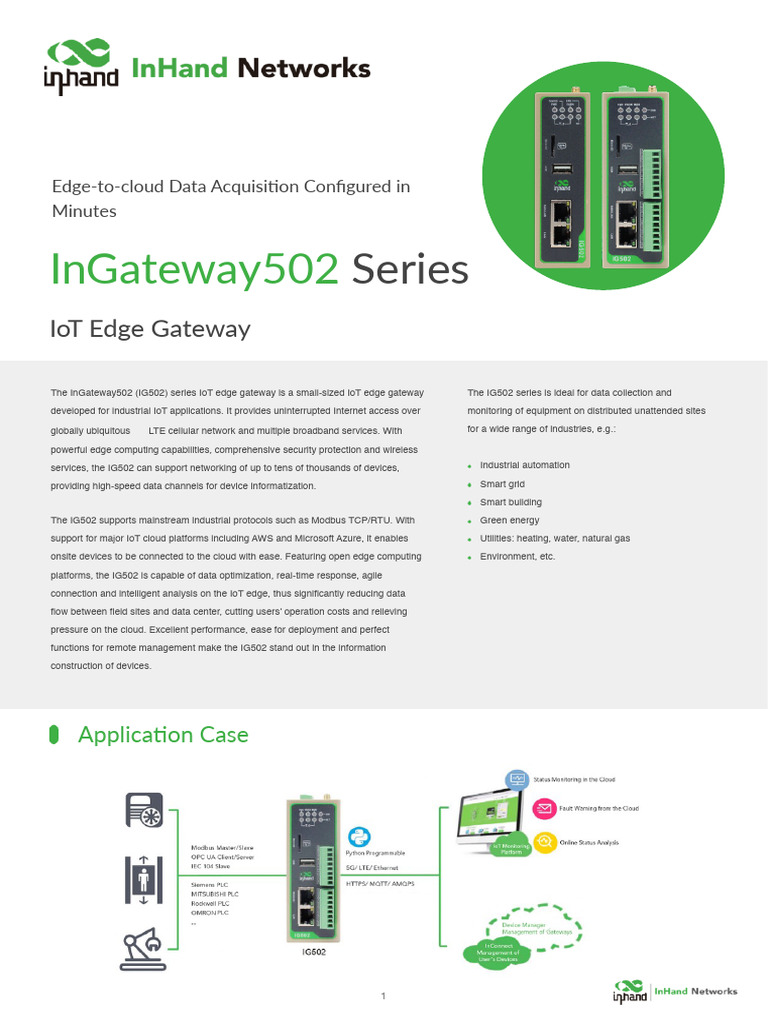 IG502 Industrial Edge Gateway Overview | PDF | Internet Of Things ...