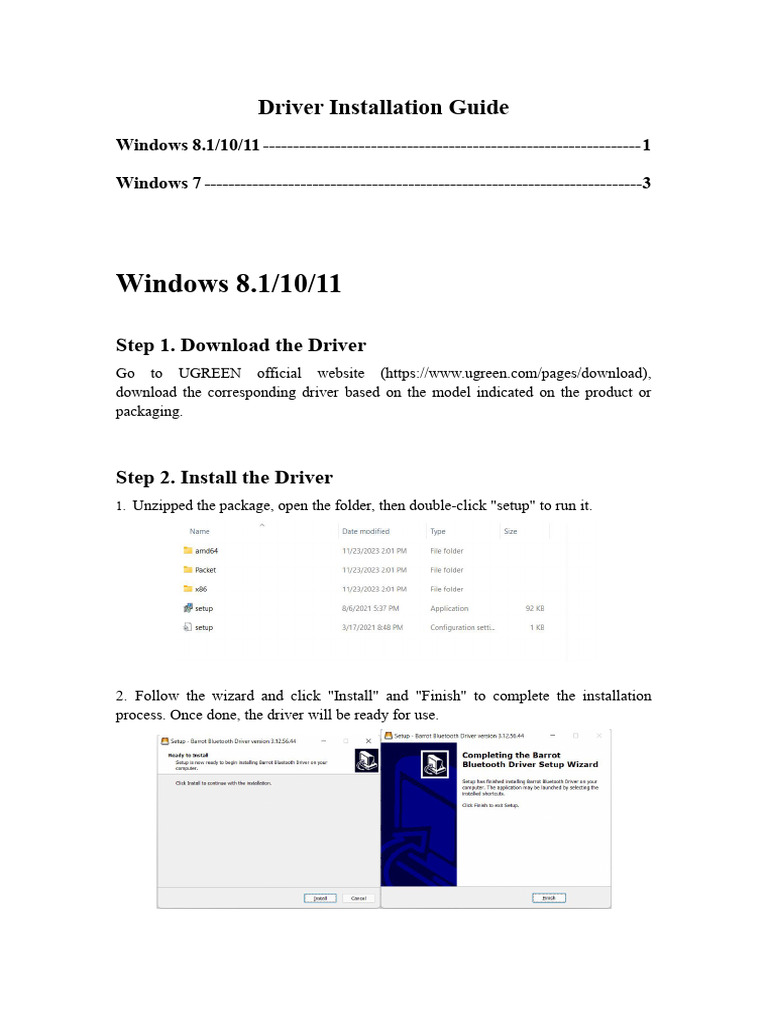 UGREEN Bluetooth Driver Installation Guide | PDF | Bluetooth | Computing