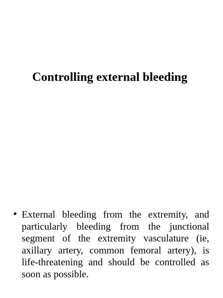 Controlling External Bleeding | PDF | Bleeding | Wound