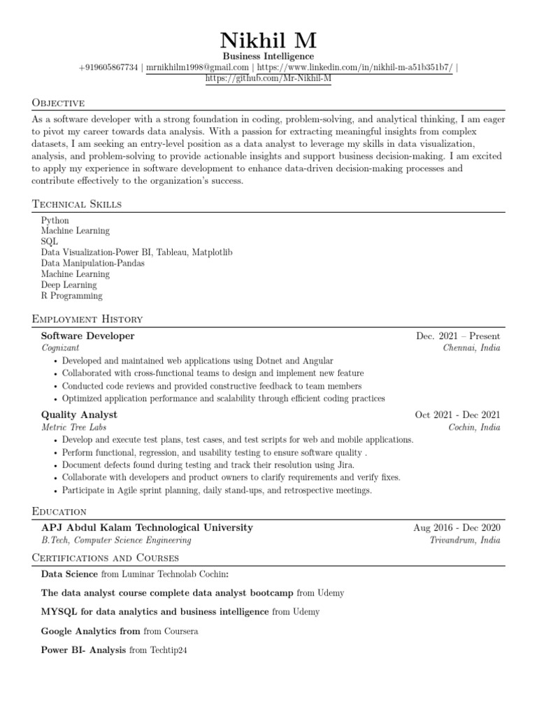 Nikhil BI | PDF | Software | Data Analysis