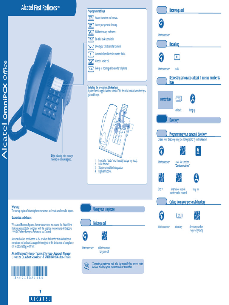 à3EH21043BSAA010320ëíïä: Alcatel | PDF | Voicemail | Oral Communication
